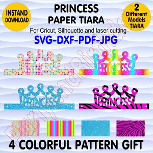 Paper Princess Crown / 3D Princess Tiara SVG Cutting Files / DXF ...