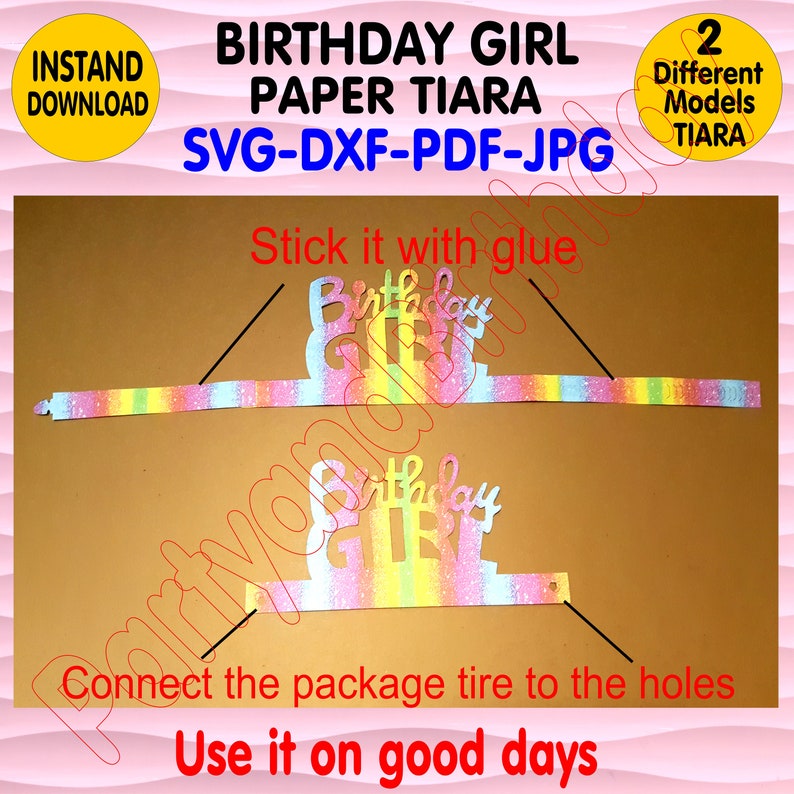 Paper Tiara / 3D Birthday Girl Tiara SVG Cutting Files / DXF Cutting ...