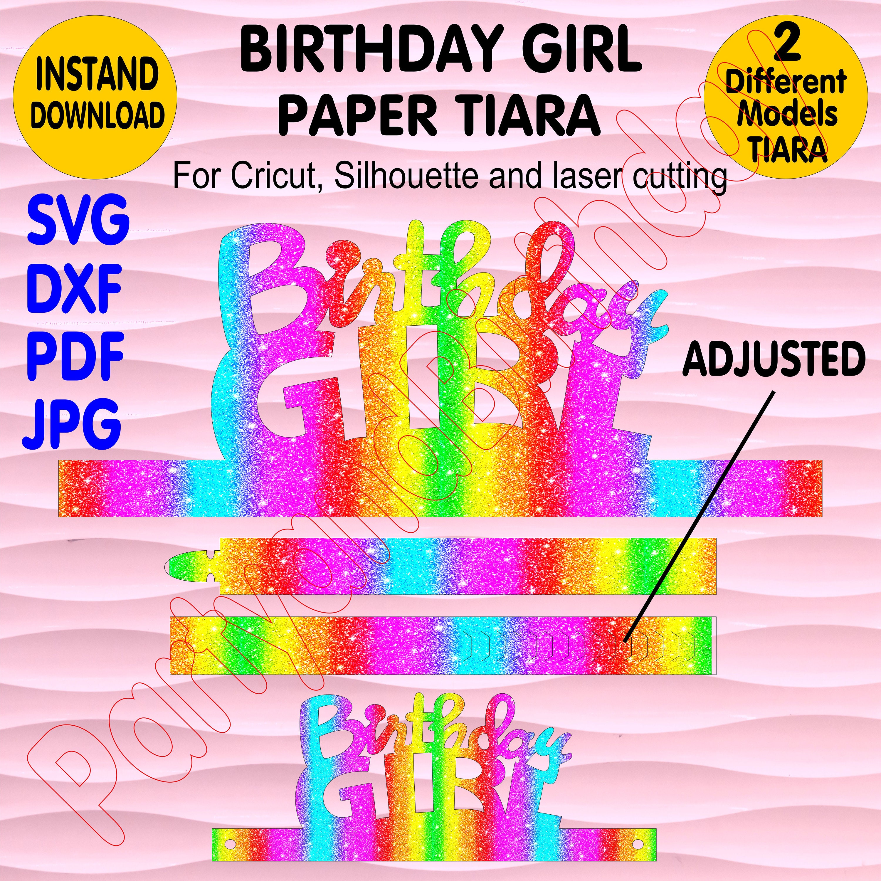 Paper Tiara / 3D Birthday Girl Tiara SVG Cutting Files / DXF Cutting ...