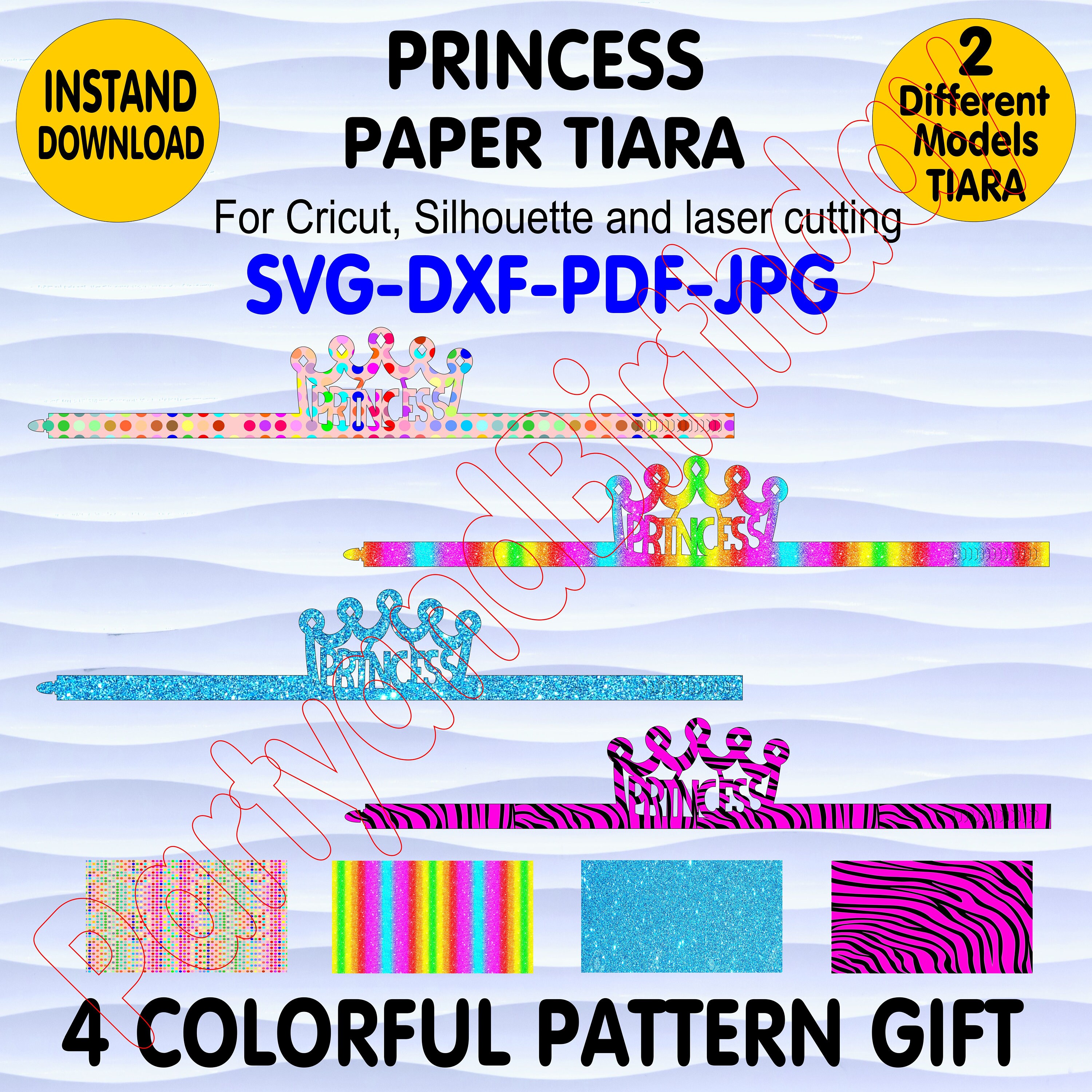 Paper Princess Crown / 3D Princess Tiara SVG Cutting Files / DXF ...