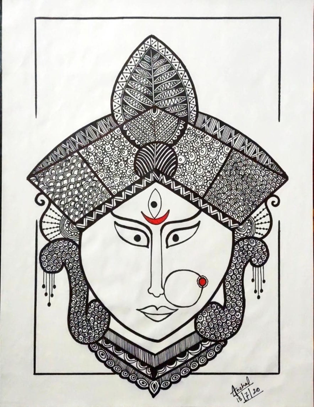 Indian Goddess Mandala Wall Art Prints,printable Wall Poster, Digital ...