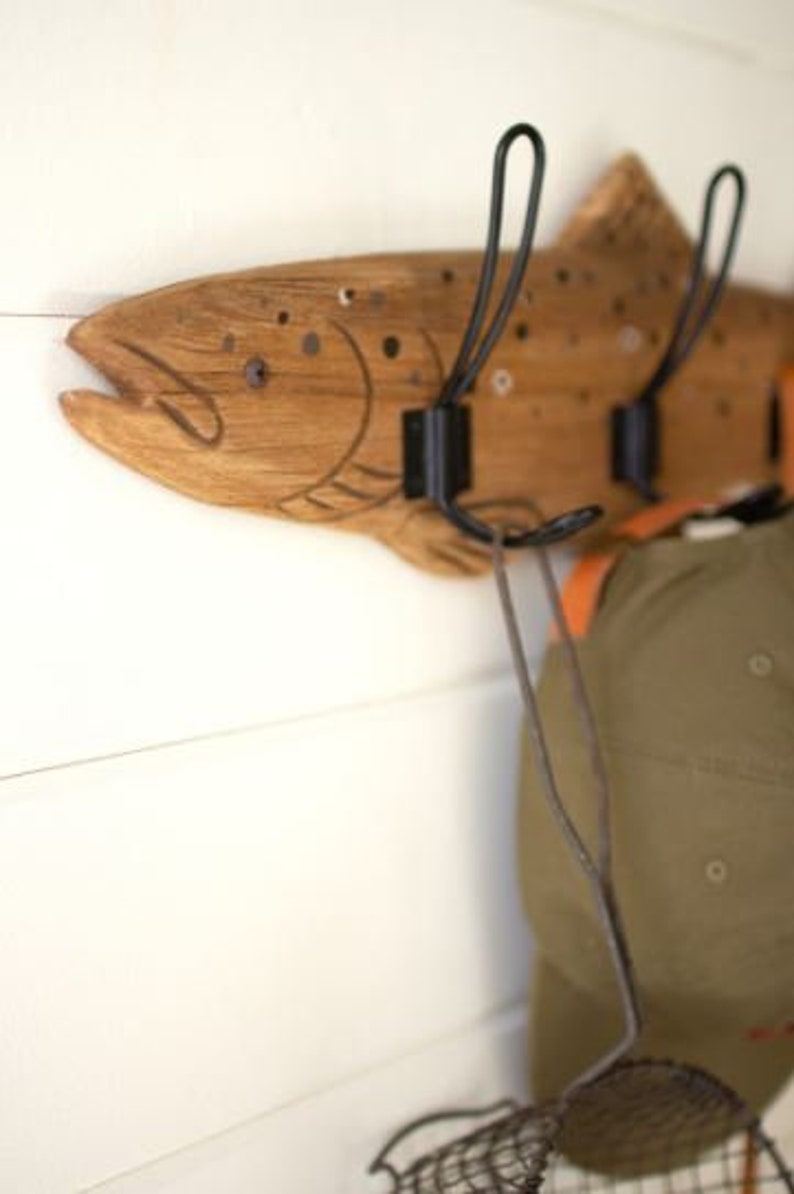 Wooden Trout Coat Rack - Etsy