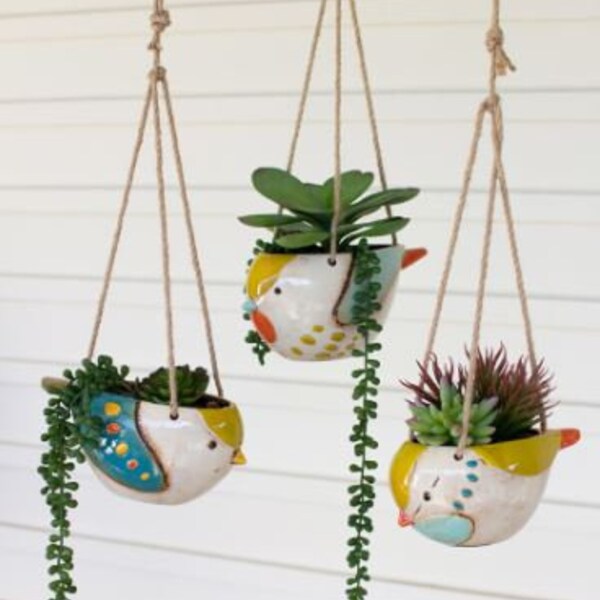 Ceramic Bird Planters - Etsy