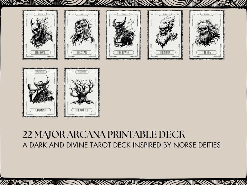 Norse Mythology Tarot Deck Featuring Skeleton Tarot Cards Inspired by ...