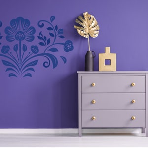 Scandi SVG Stencils, 28 Delft Blue Folk Art Floral Bouquets and Footer ...