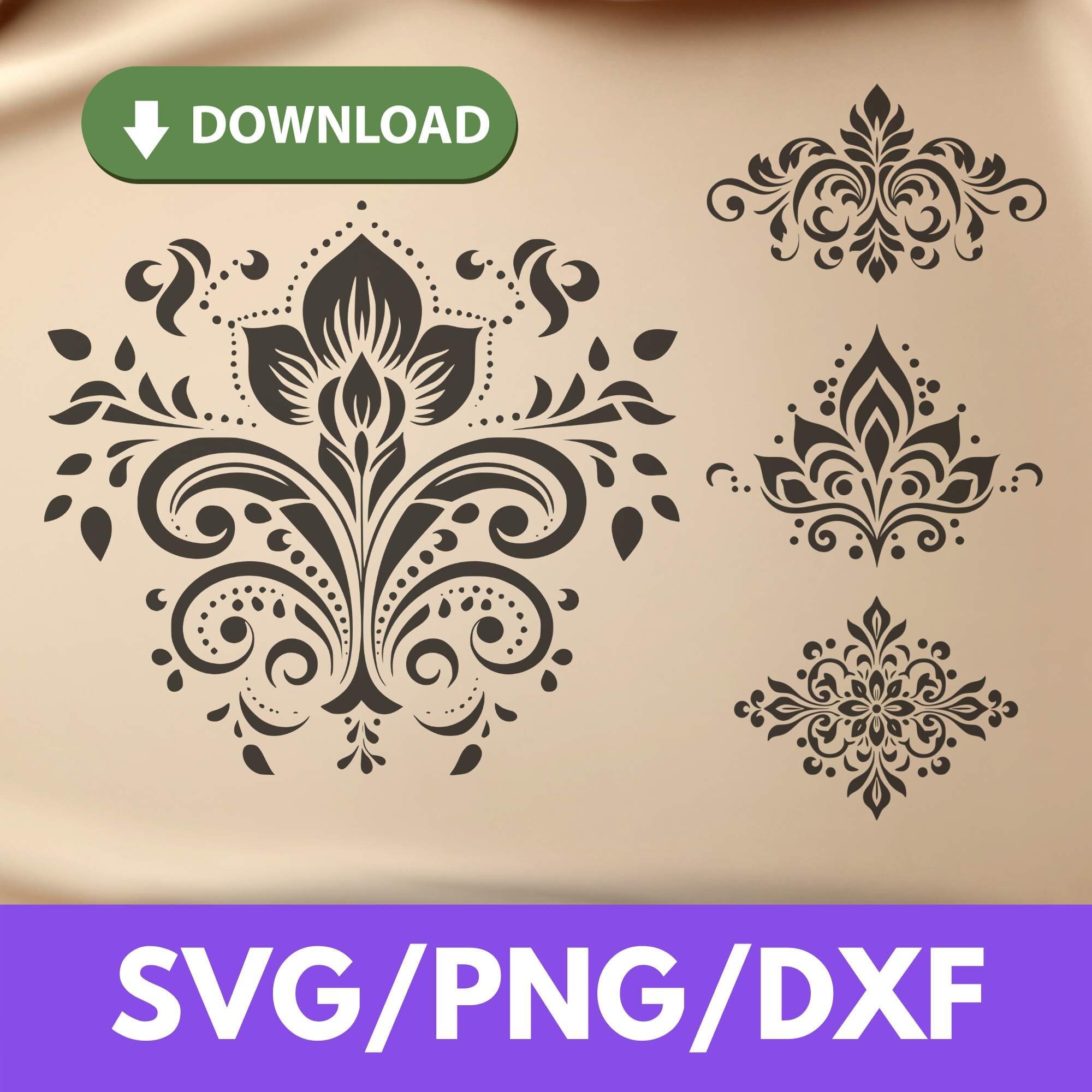 Mehndi SVG Bundle With Henna Stencil, 31 Henna Designs Digital and ...
