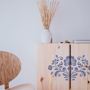 Scandi SVG Stencils, 28 Delft Blue Folk Art Floral Bouquets and Footer ...