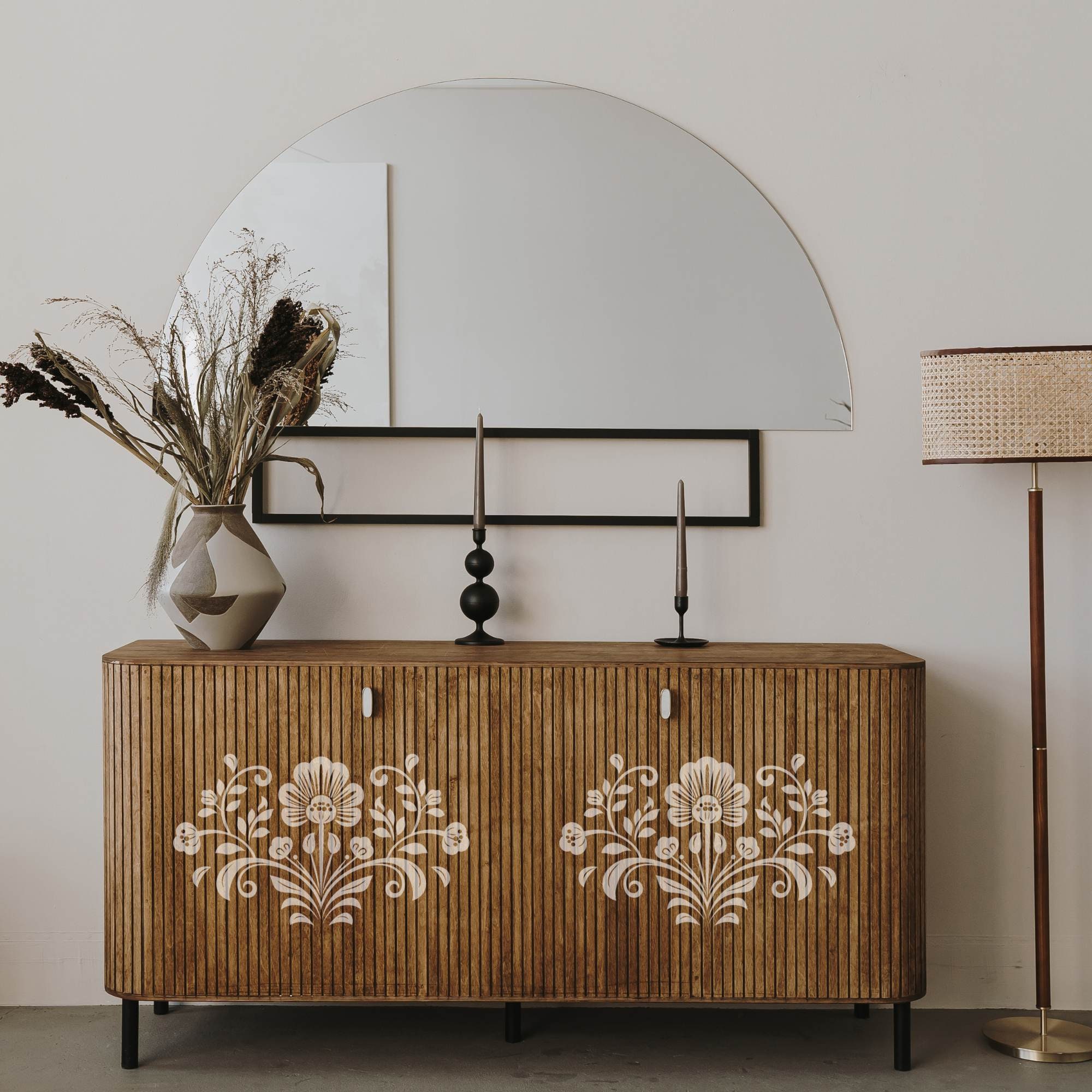 Scandi SVG Stencils, 28 Delft Blue Folk Art Floral Bouquets and Footer ...