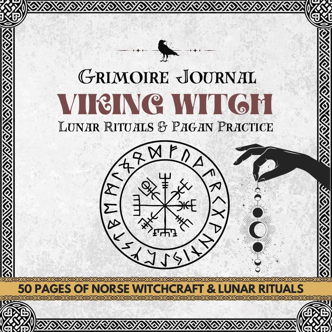 Viking Witchcraft Grimoire Journal, Norse Lunar Rituals & Runes for ...