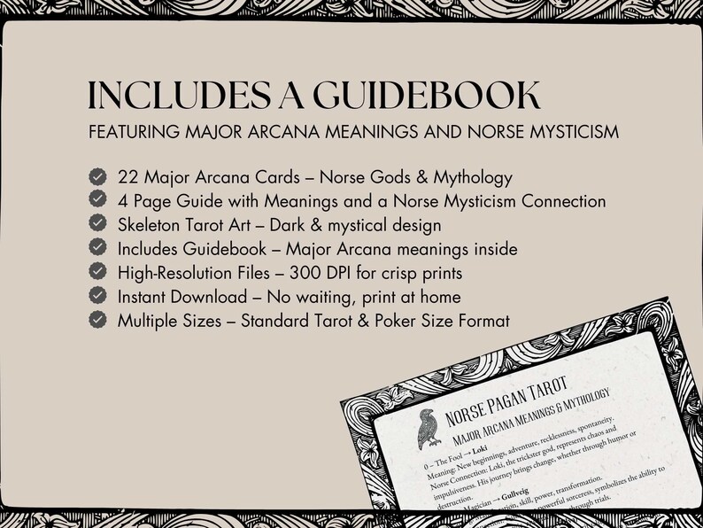 Norse Mythology Tarot Deck Featuring Skeleton Tarot Cards Inspired by ...
