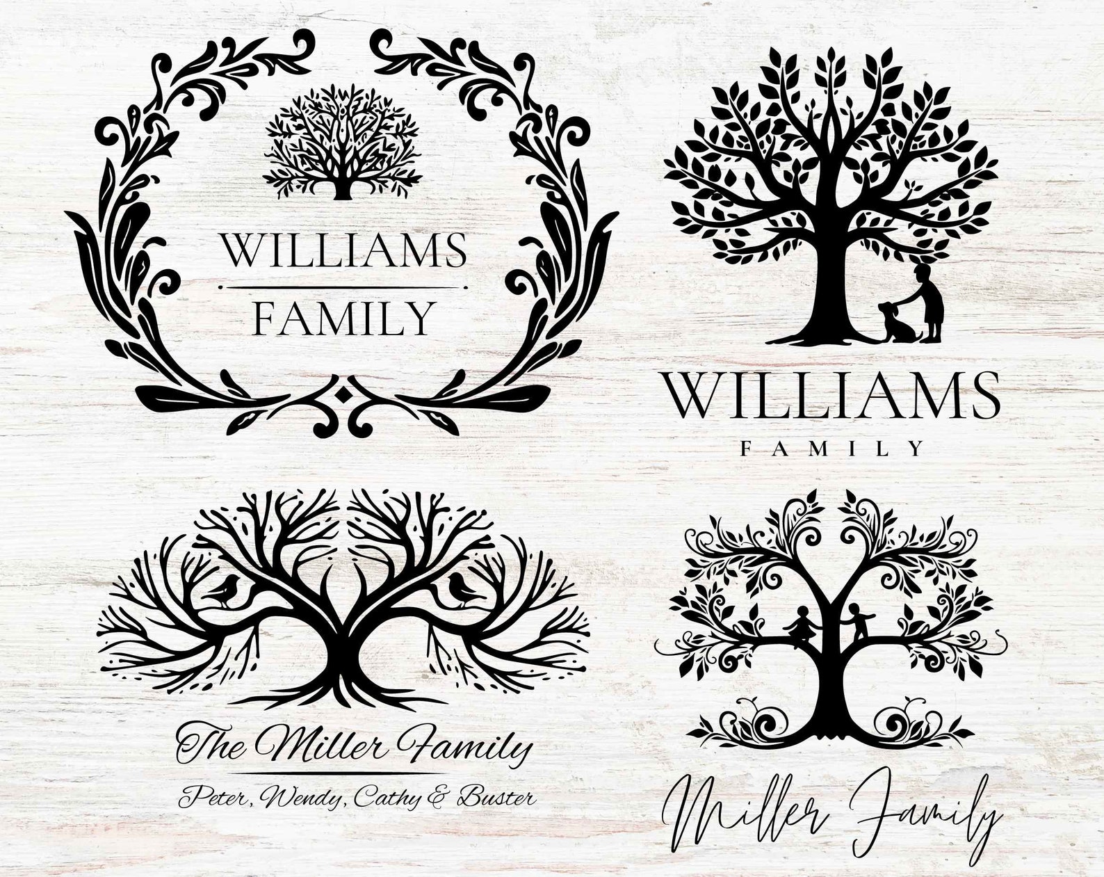 Family Tree SVG Bundle: Customize Your Decor With Personalized ...