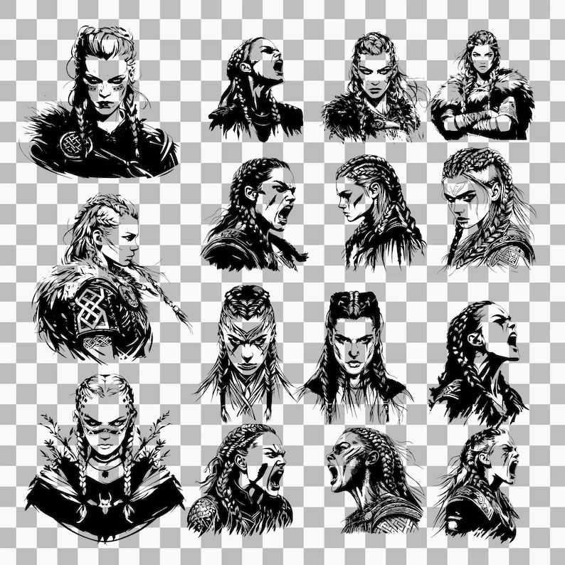 Viking Women Warrior SVG Bundle, Norse Female Designs (digital Download ...