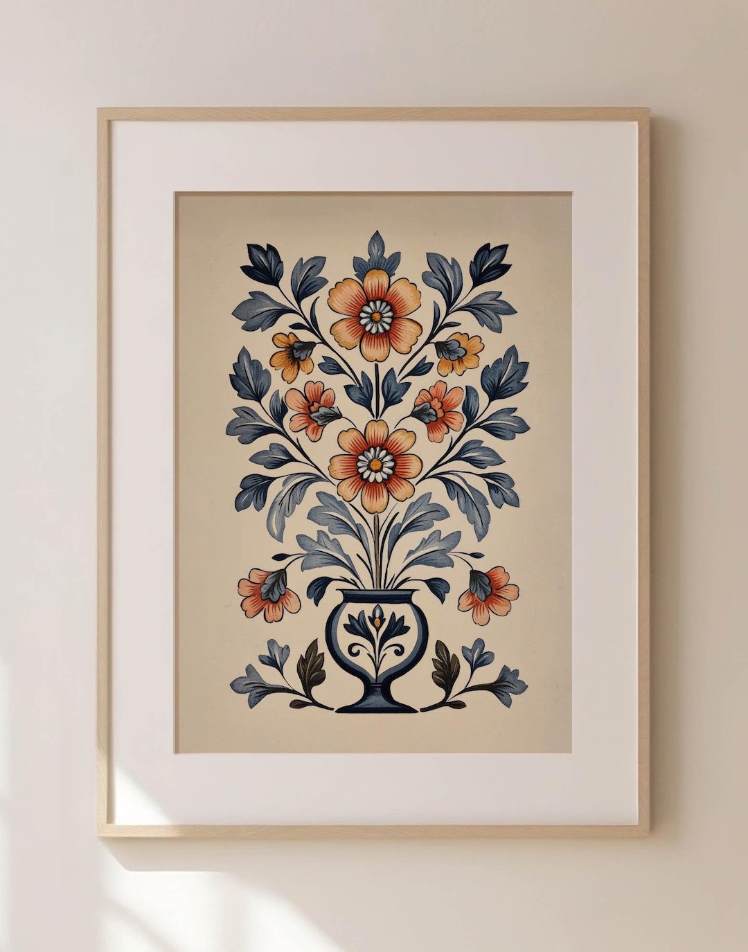 Folk Art Printable Poster. Traditional Scandinavian Kurbits Inspired ...