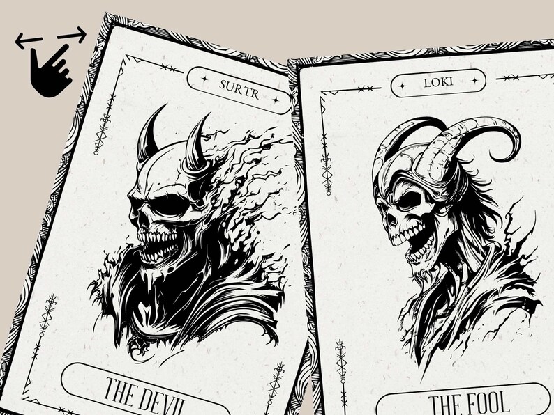 Norse Mythology Tarot Deck Featuring Skeleton Tarot Cards Inspired by ...