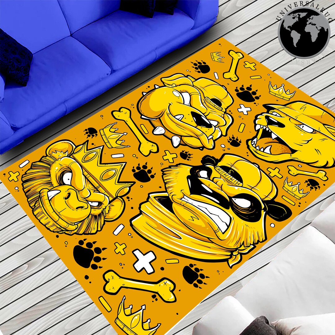 Gorilla Rug, King Rug, Dog Rug, Bone Rug, Animals Rug, for Living Room ...