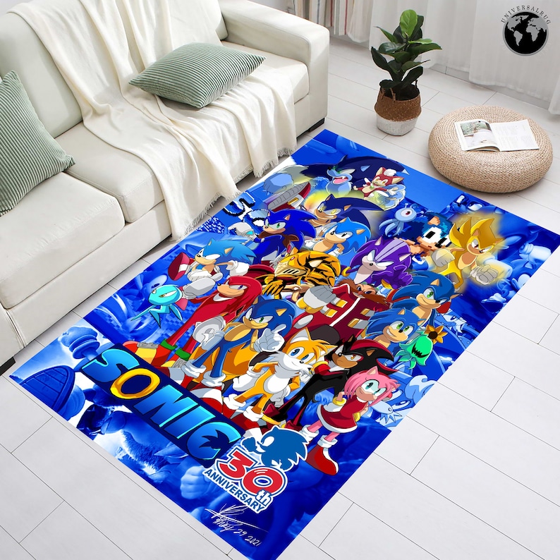 Sonic the Hedgehod Rug, Sonic Family Carpet, Tails Game Rug, Speelkamer ...