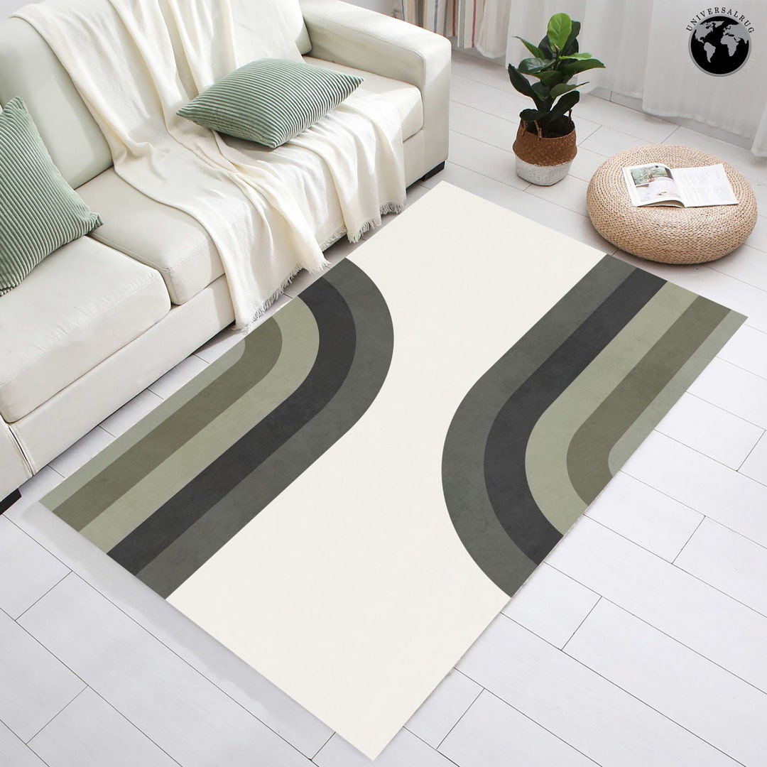 Grey Wavy Rug, Groovy 70s Rug, Black Retro Rug, Groovy Rug, Wavy Trippy ...