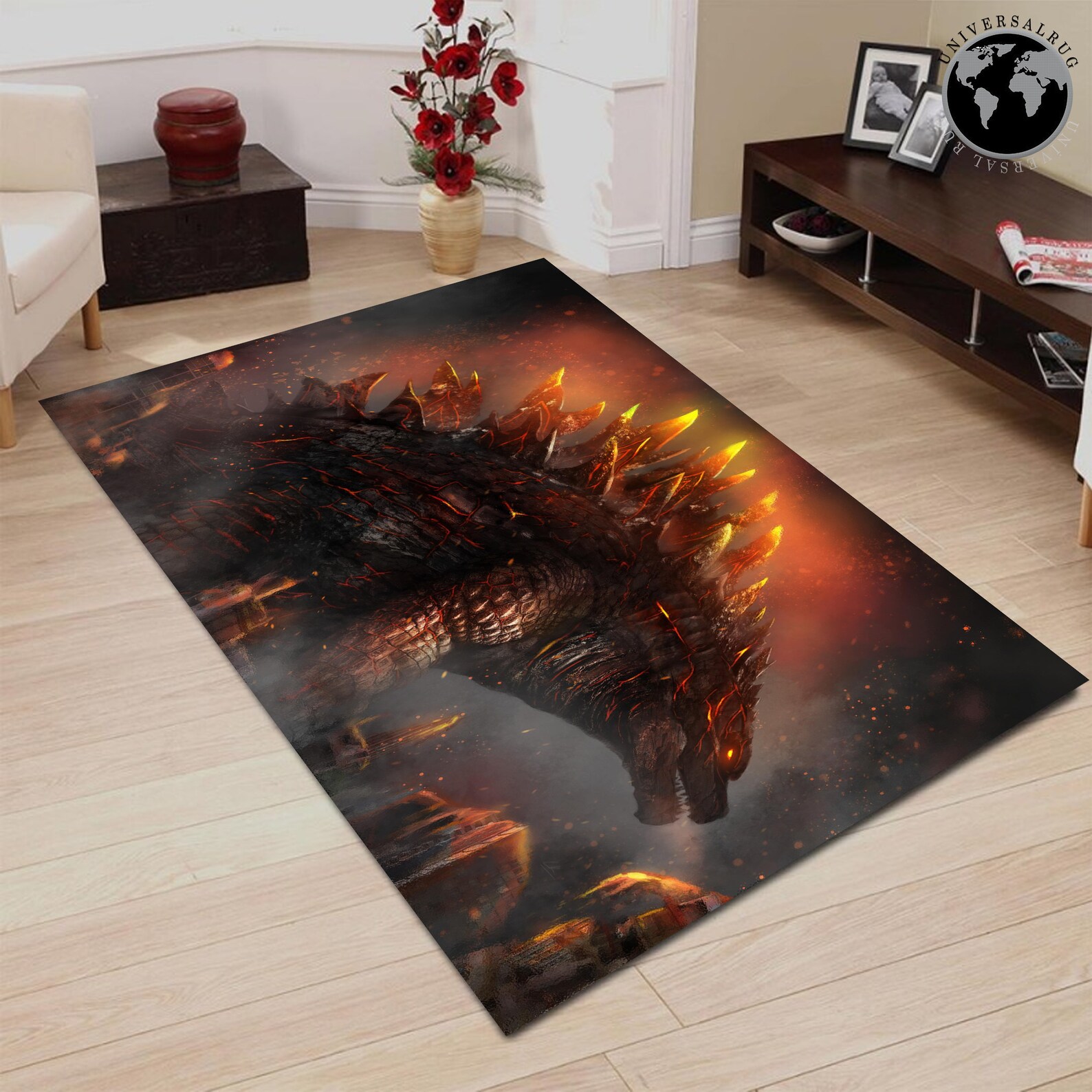 Godzilla Rug,godzilla Themed Rug,godzilla Design Rug,godzilla Pattern ...