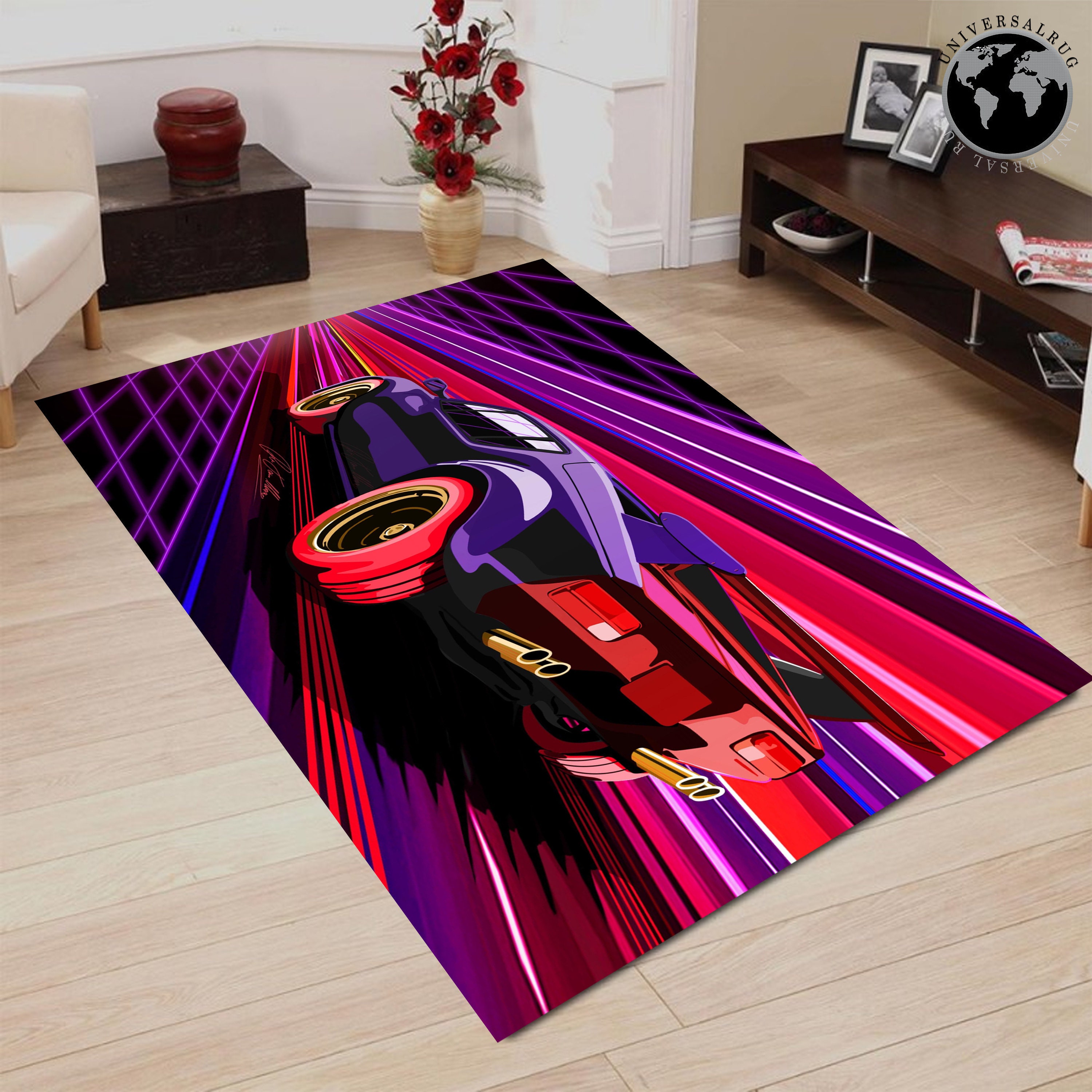 Race Car Rug, Colorful F1 Car, Kids Party Gift, Kids Room Rug, Car Rug ...