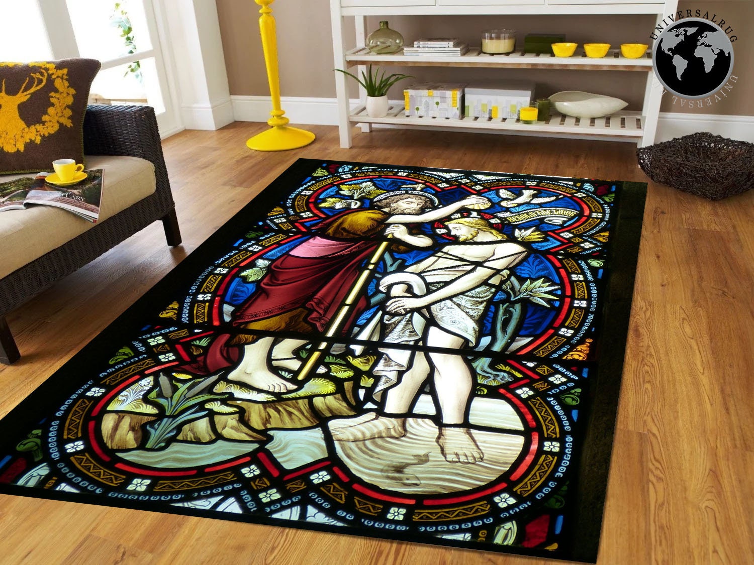 Saint Prayer Rug, Jesus Theme Decor Rug, Christian Rug, Catholic Art ...