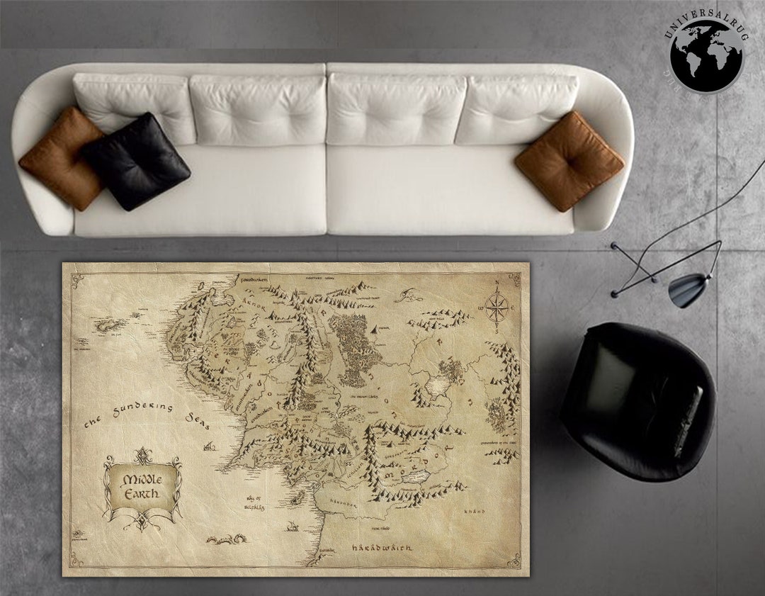 World Map Rug Map Rug Custom Rugs Middle Earth Rug - Etsy