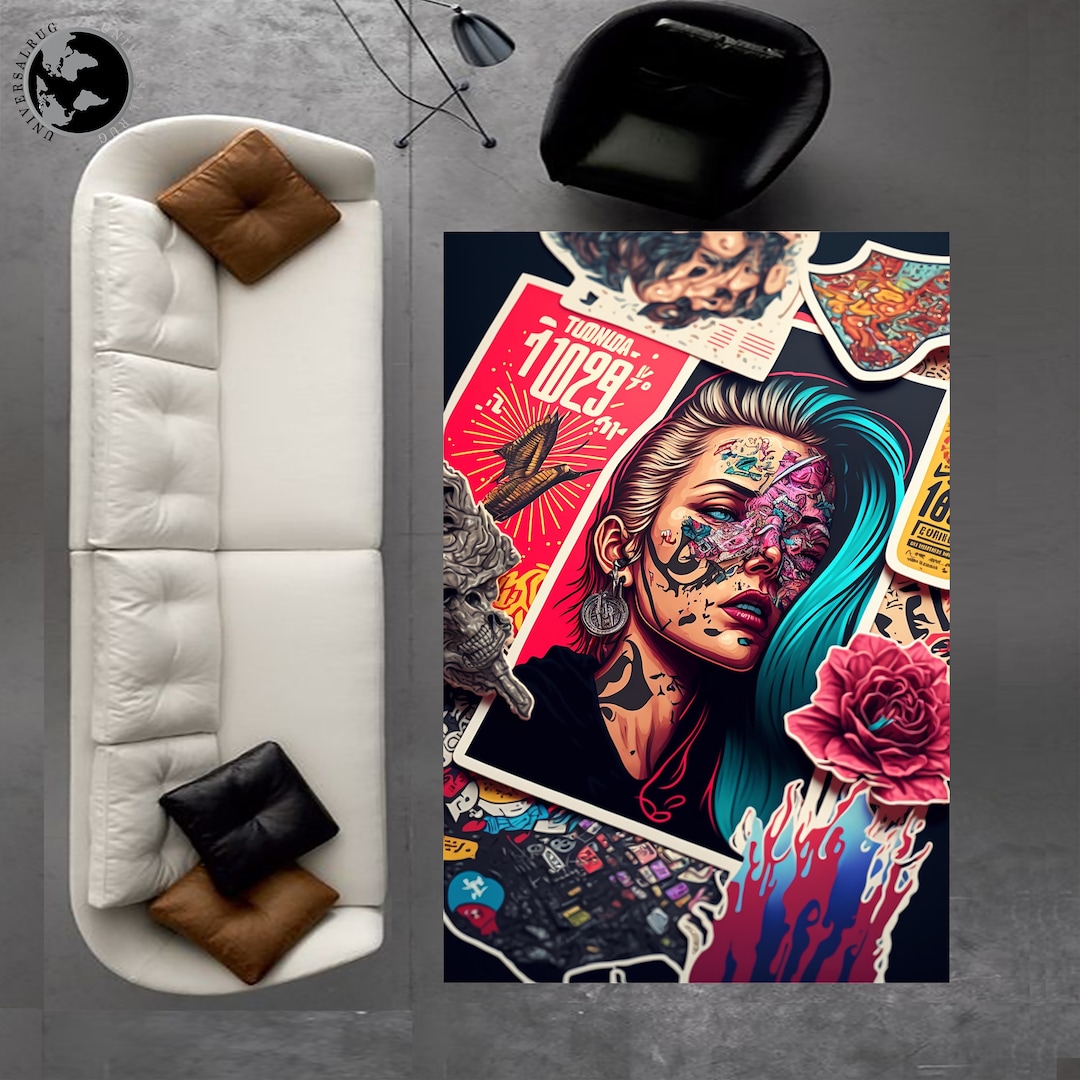 Magazine Rug, Magazine Decor Rug, Pop Art Rug, Pop Art Design Rug,pop ...