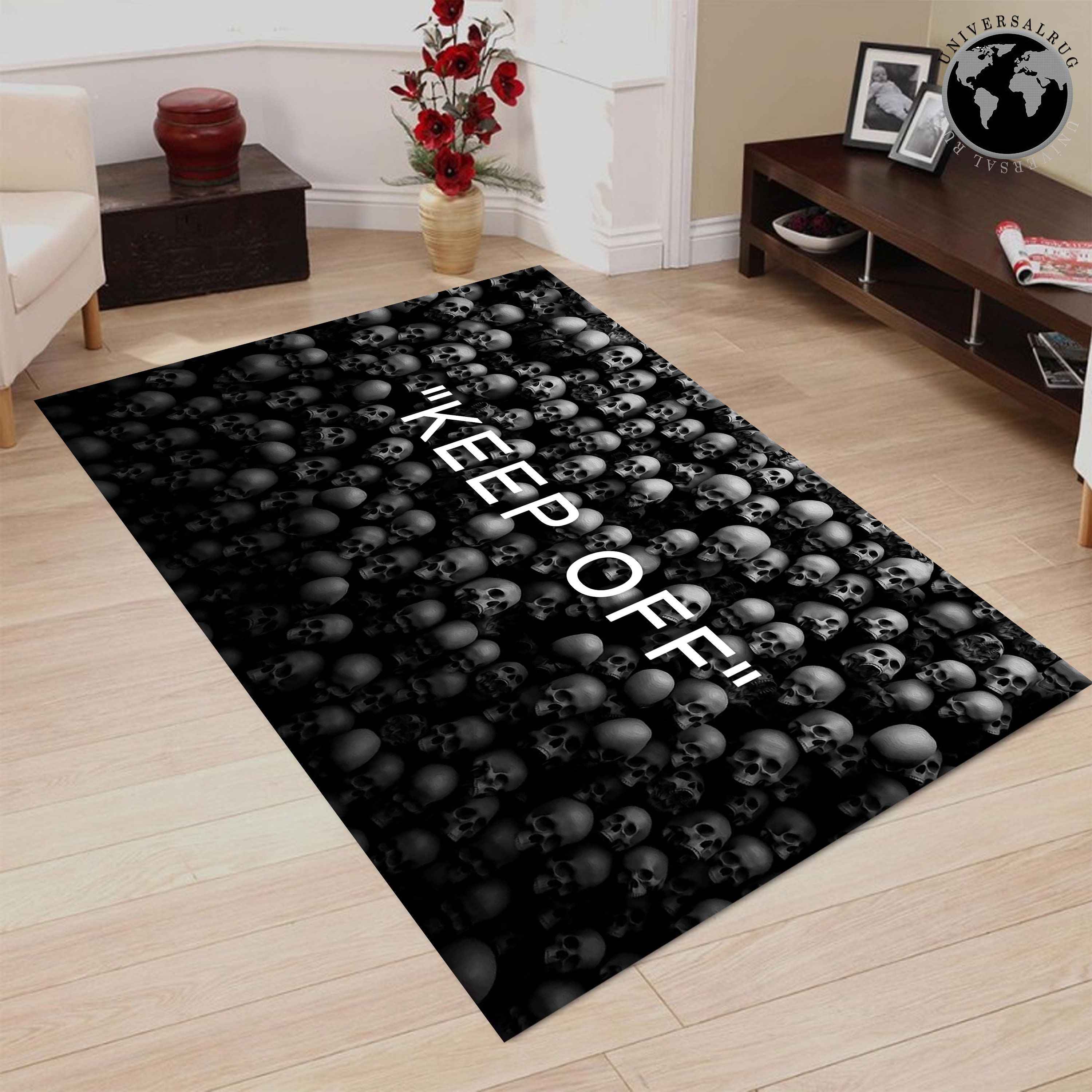 Skull Keep off Rug, Keep off Rug, Skull Rug, Keep Rug, Evil Skull Rug ...