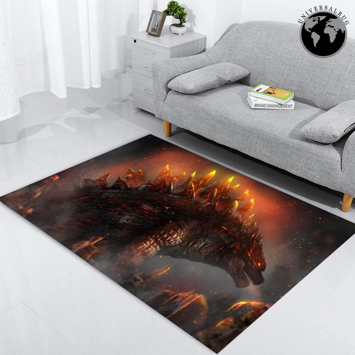 Godzilla Rug,godzilla Themed Rug,godzilla Design Rug,godzilla Pattern ...