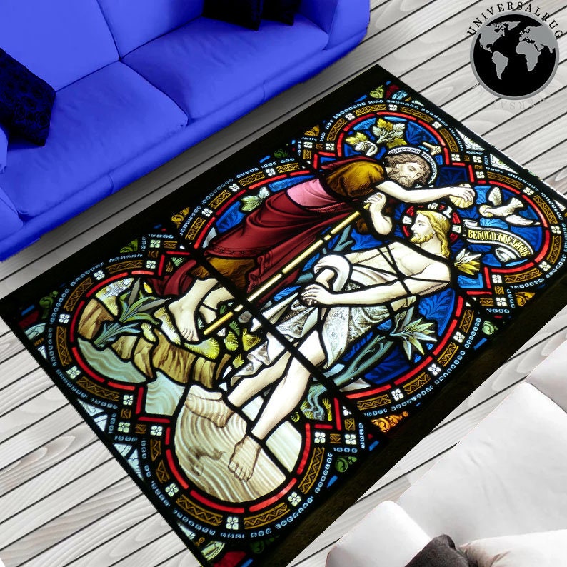 Saint Prayer Rug, Jesus Theme Decor Rug, Christian Rug, Catholic Art ...