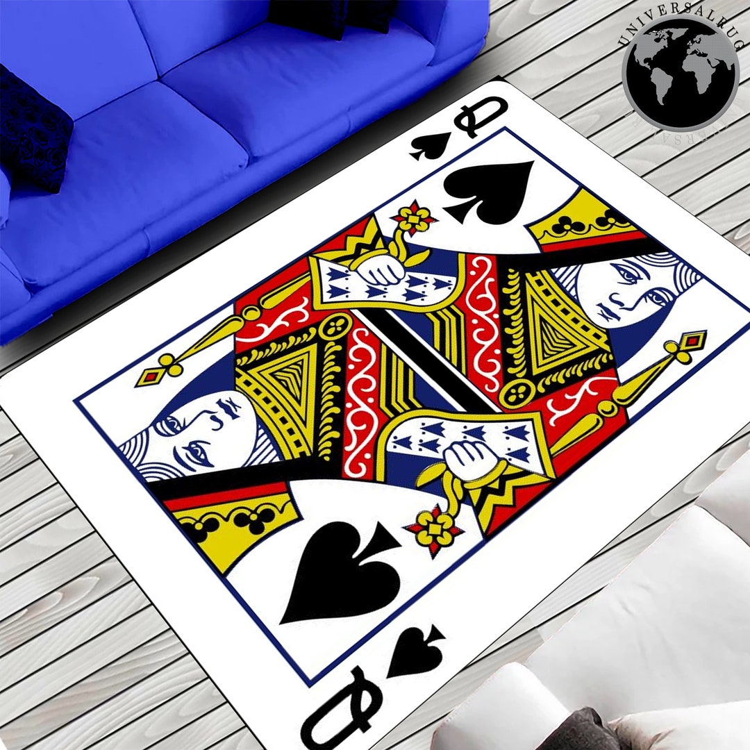 Queen Card, Queen Playing Card Rug, Play Cards Rug, Card Rug, Playing ...