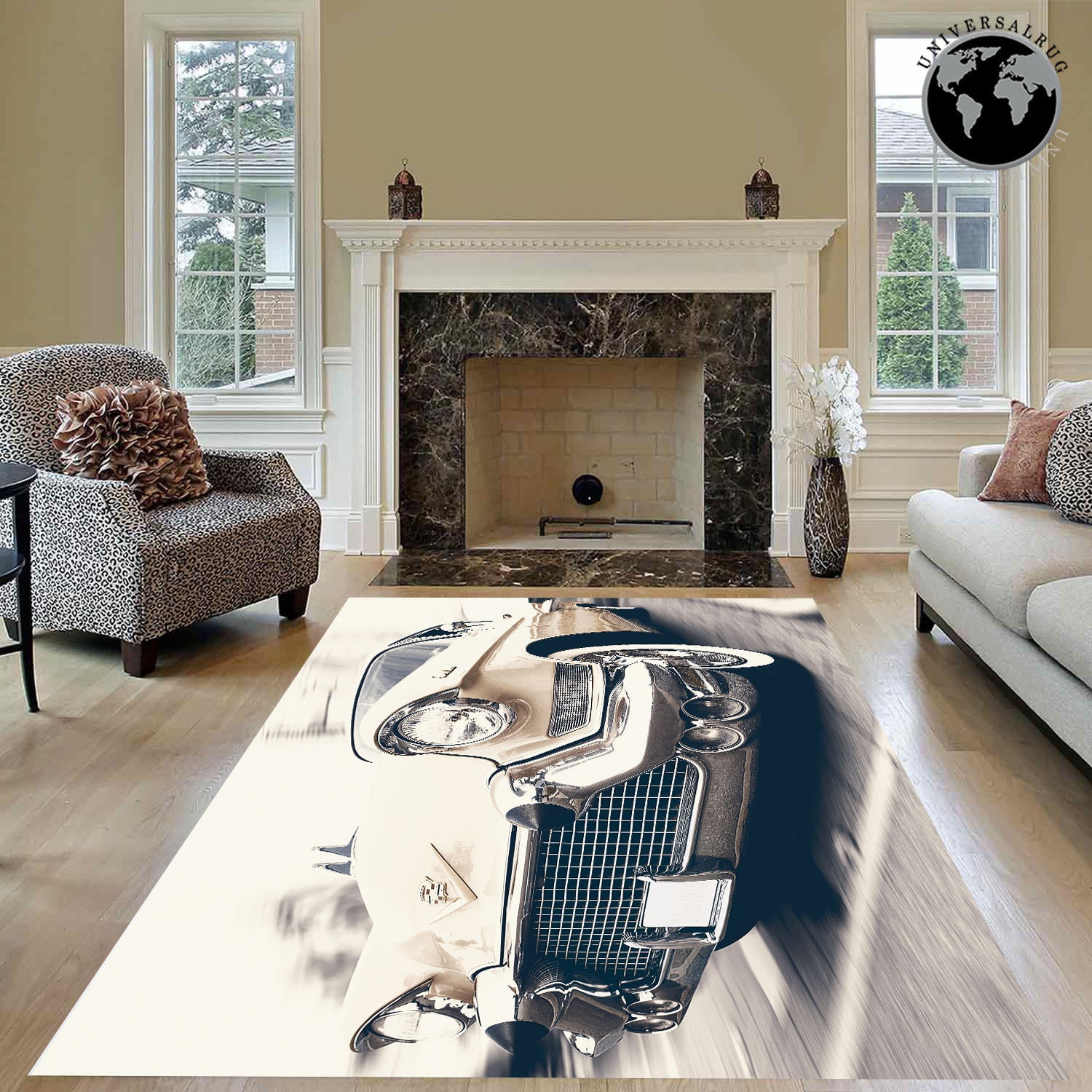 Vintage Car Rug, Classic Car Rug, Classic Garage Rug, Gift for Garage ...