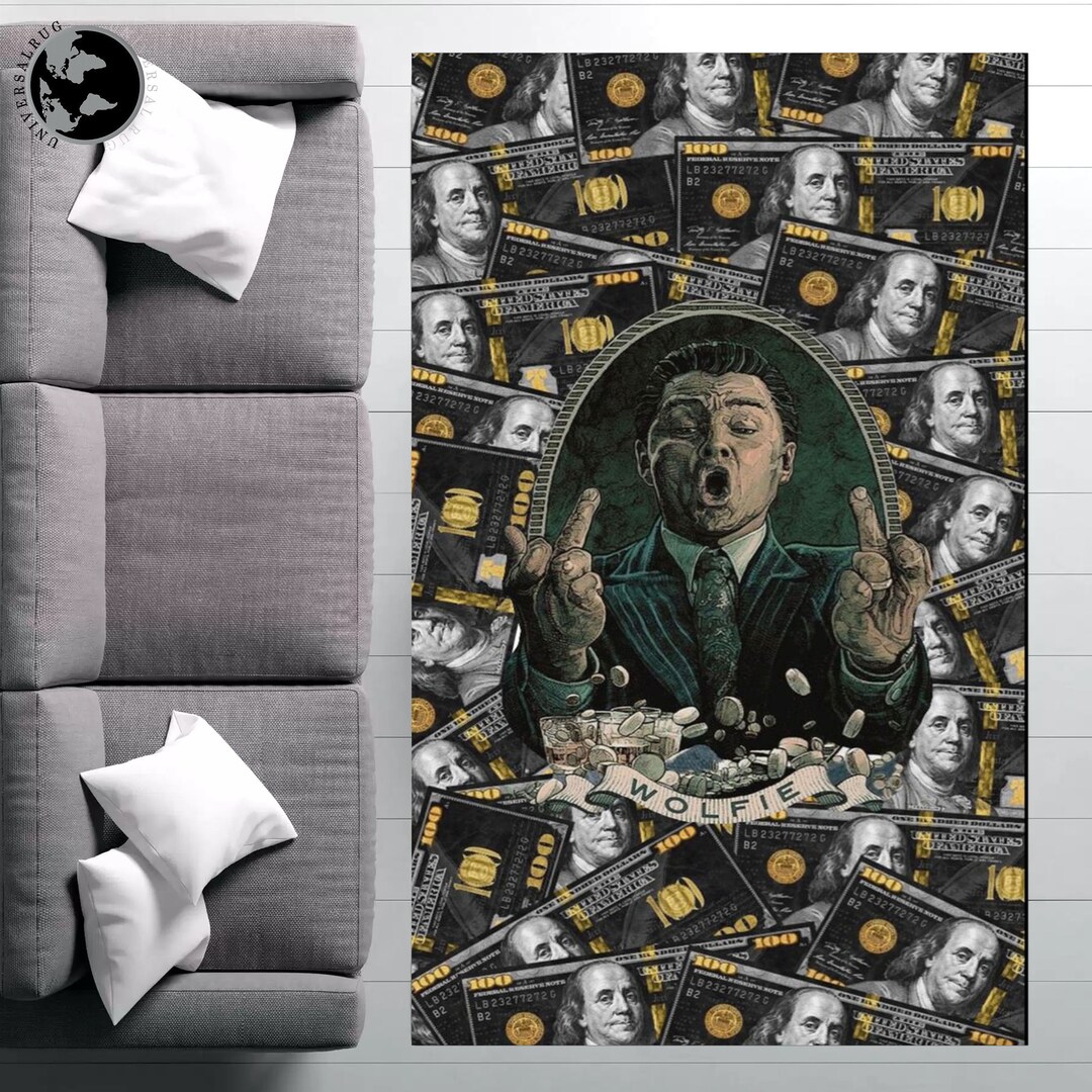 Black Dollar Rug Money Rug Hundred Bucks Rug USD Rug - Etsy