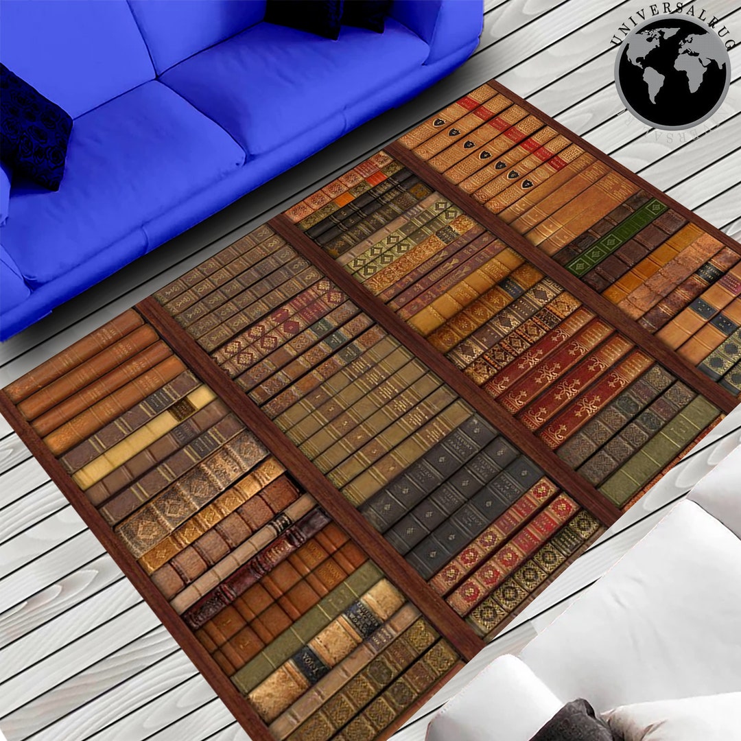 Bookcase Rug, Stacked Books Rug, Library Rug, Library Runner, Book Gift ...