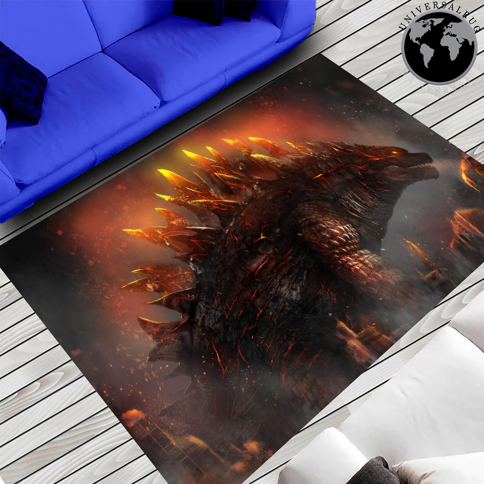 Godzilla Rug,godzilla Themed Rug,godzilla Design Rug,godzilla Pattern ...