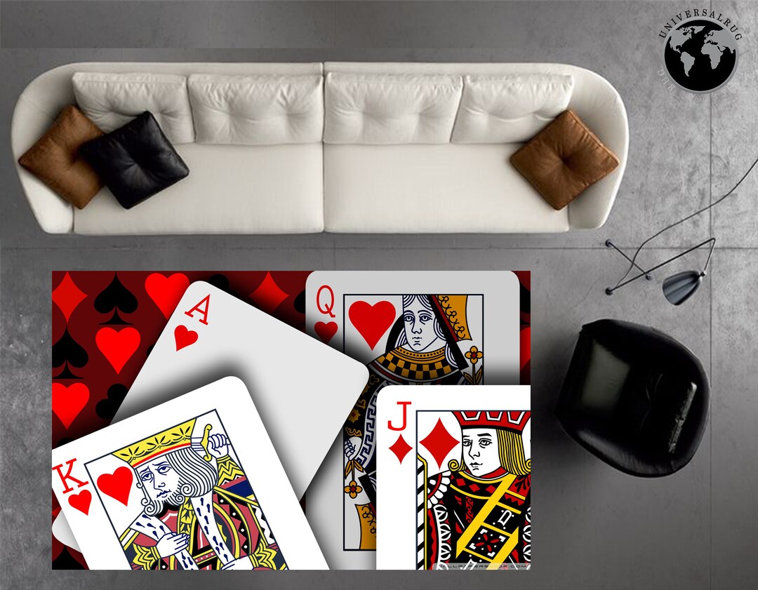 Play Cards Rug, Card Rug, Playing Card, Casino Rug, Casino Card Pattern ...