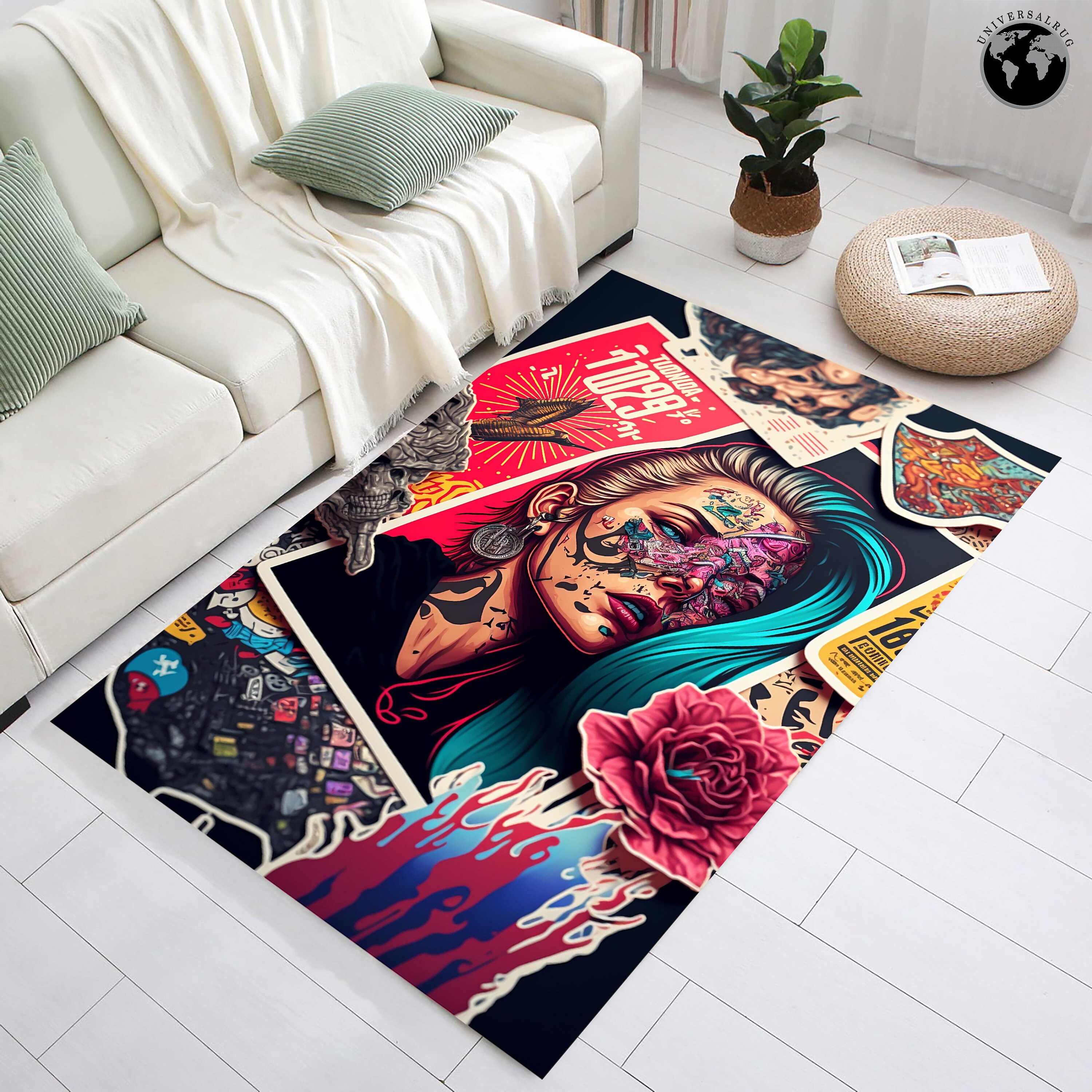 Magazine Rug, Magazine Decor Rug, Pop Art Rug, Pop Art Design Rug,pop ...