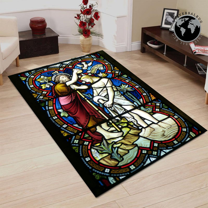 Saint Prayer Rug, Jesus Theme Decor Rug, Christian Rug, Catholic Art ...