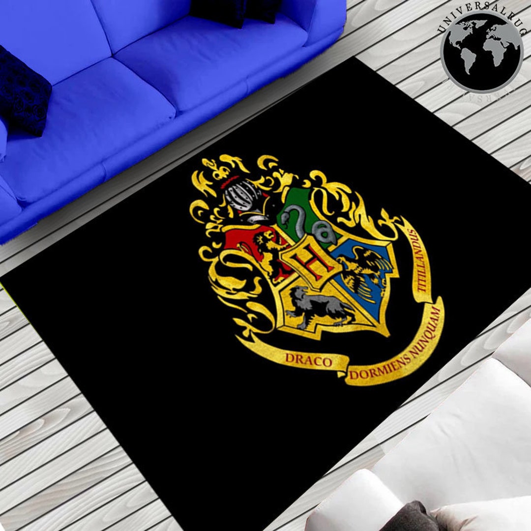 Hogwarts Houses Rug, Movie Rug, Washable Rug, Modern Rug, Movie Decor ...