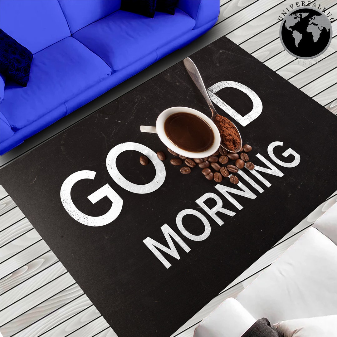 Good Morning Rug, Coffee Pattern Rug, Coffee Rug ,kitchen Rug ...