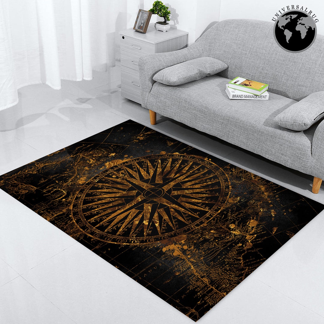 Compass Rug, Compass Design, Old Maps Compass, Compass Themed Rug ...