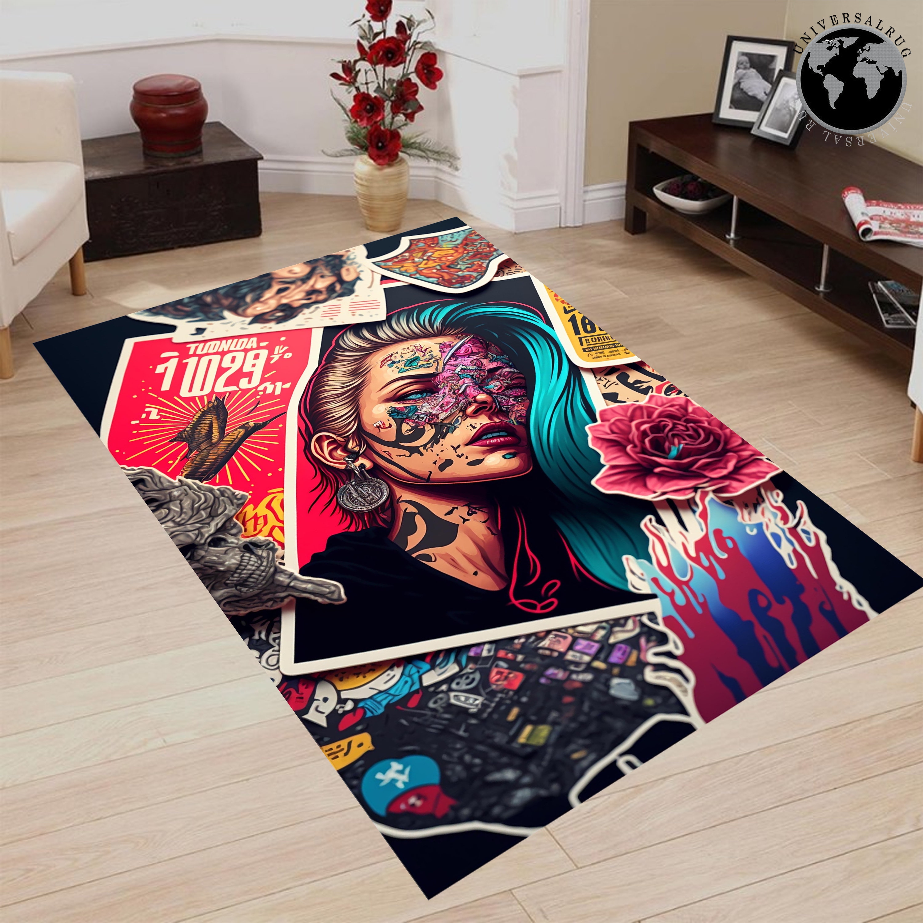 Magazine Rug, Magazine Decor Rug, Pop Art Rug, Pop Art Design Rug,pop ...