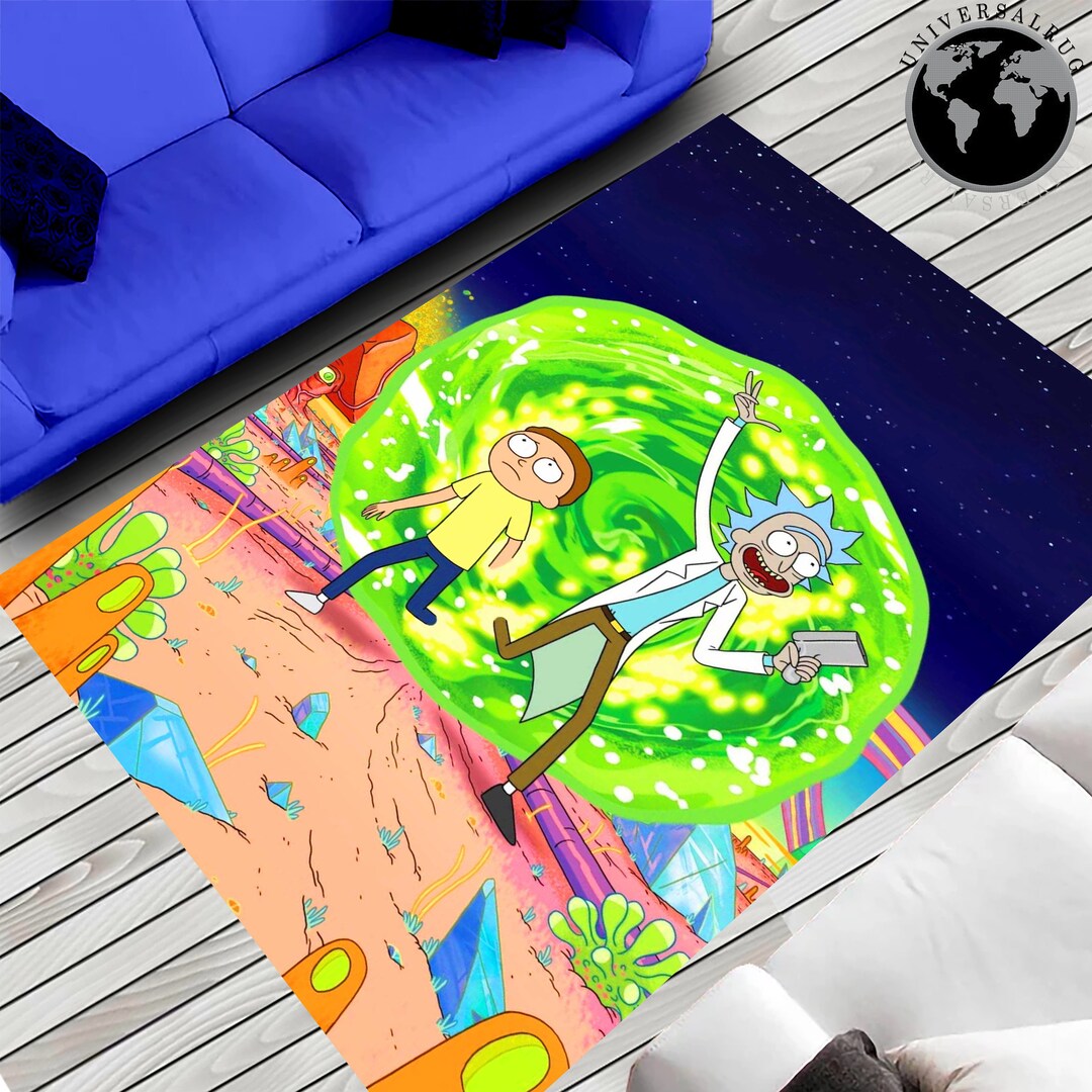 Rick and Morty ,rick Rug, Rick and Morty Rug, Anime Rug, Cartoon ...