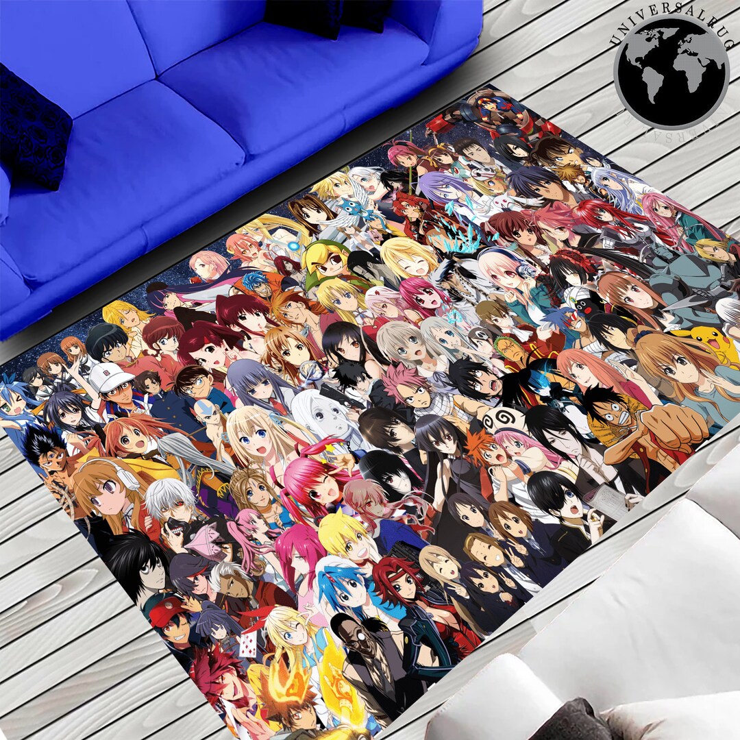All Anime Caracters Rug, Anime Rug, Anime Fan Rug, Popular Rug, Kids ...