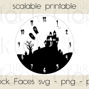 Halloween Clock Face SVG PNG PDF - Etsy