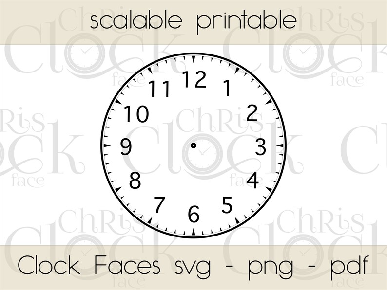Clock Face SVG PNG PDF - Etsy