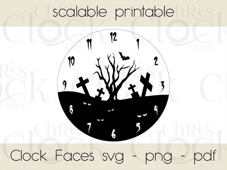 Halloween Clock Face SVG PNG PDF - Etsy