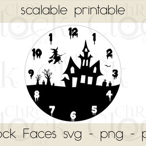 Halloween Clock Face SVG PNG PDF - Etsy