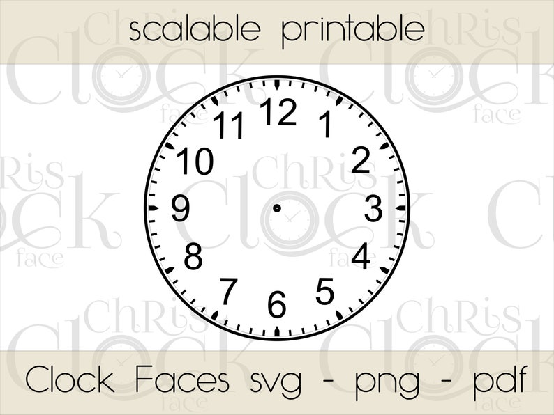 Clock Face SVG PNG PDF - Etsy