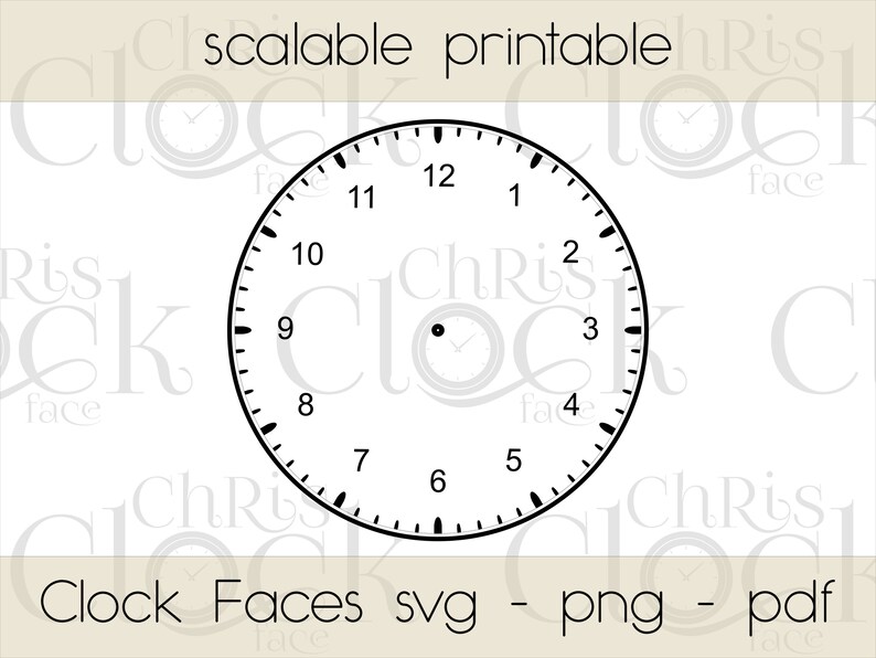 Clock Face SVG PNG PDF - Etsy