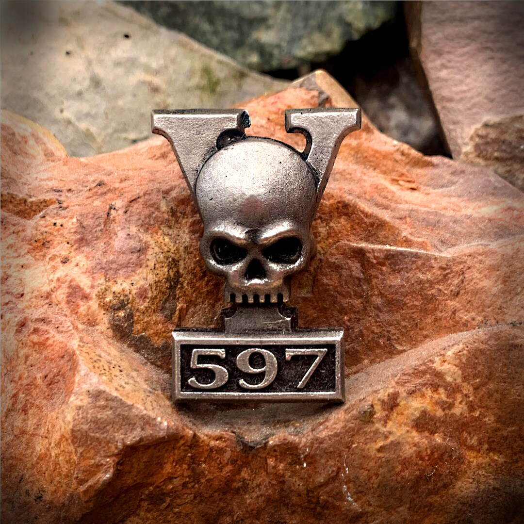 Valhallan 597th Imperial Guard Regiment. Skull Pin/badge - Etsy